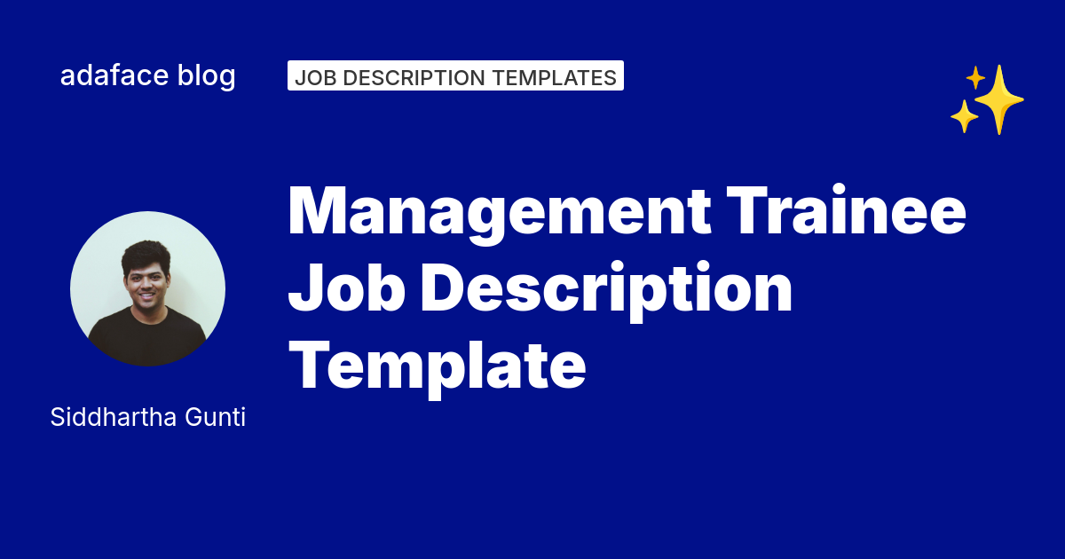 Management Trainee Job Description Template | Adaface Management Trainee Job Description Template | Adaface